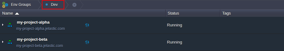 Environment Groups Creation - Jagoan Cloud